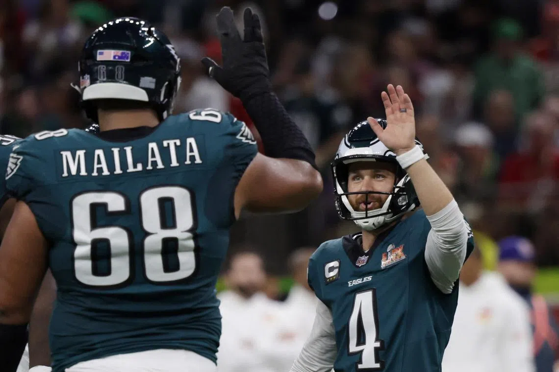 NFL-Eagles lineman Mailata notches Australian first with Super Bowl triumph | The Straits Times