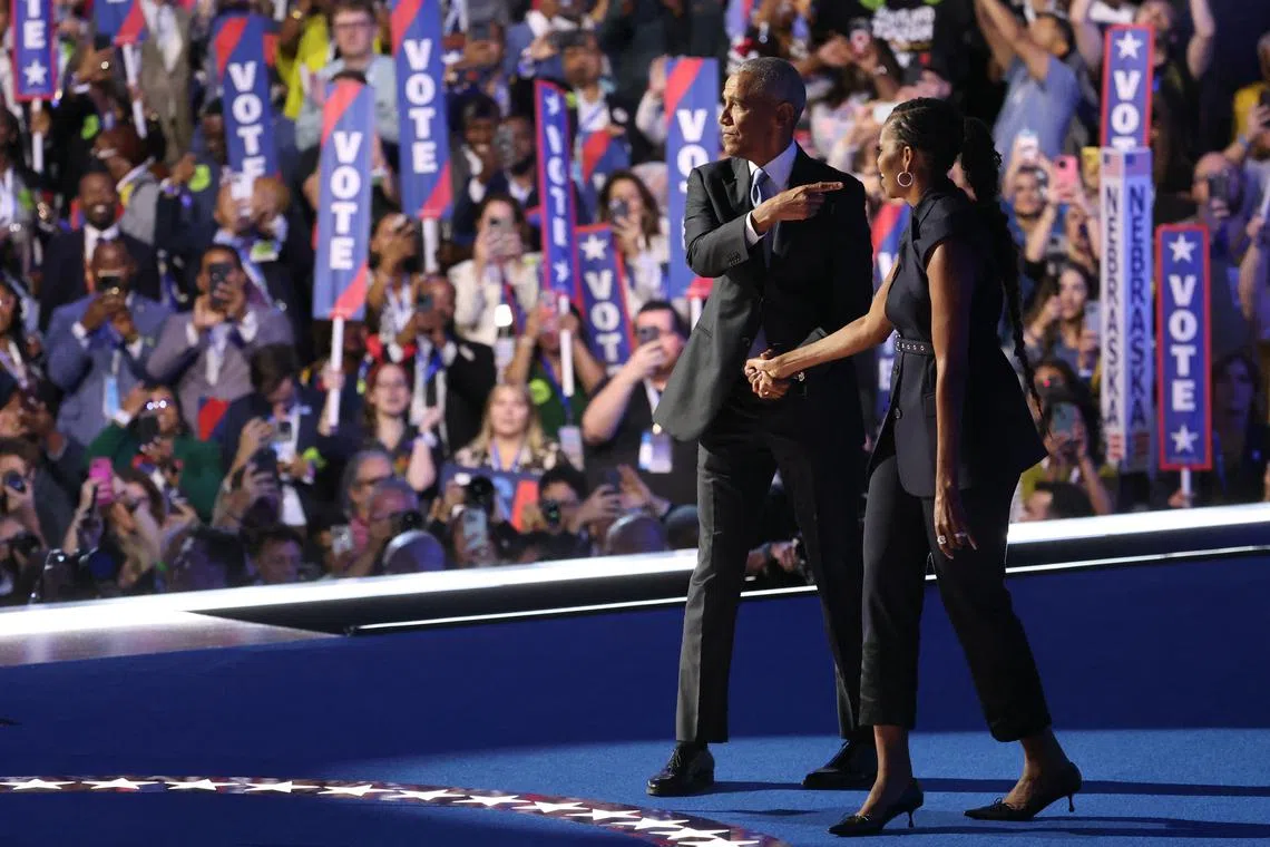 Obama night at the Democratic convention: Barack, Michelle rouse crowd ...