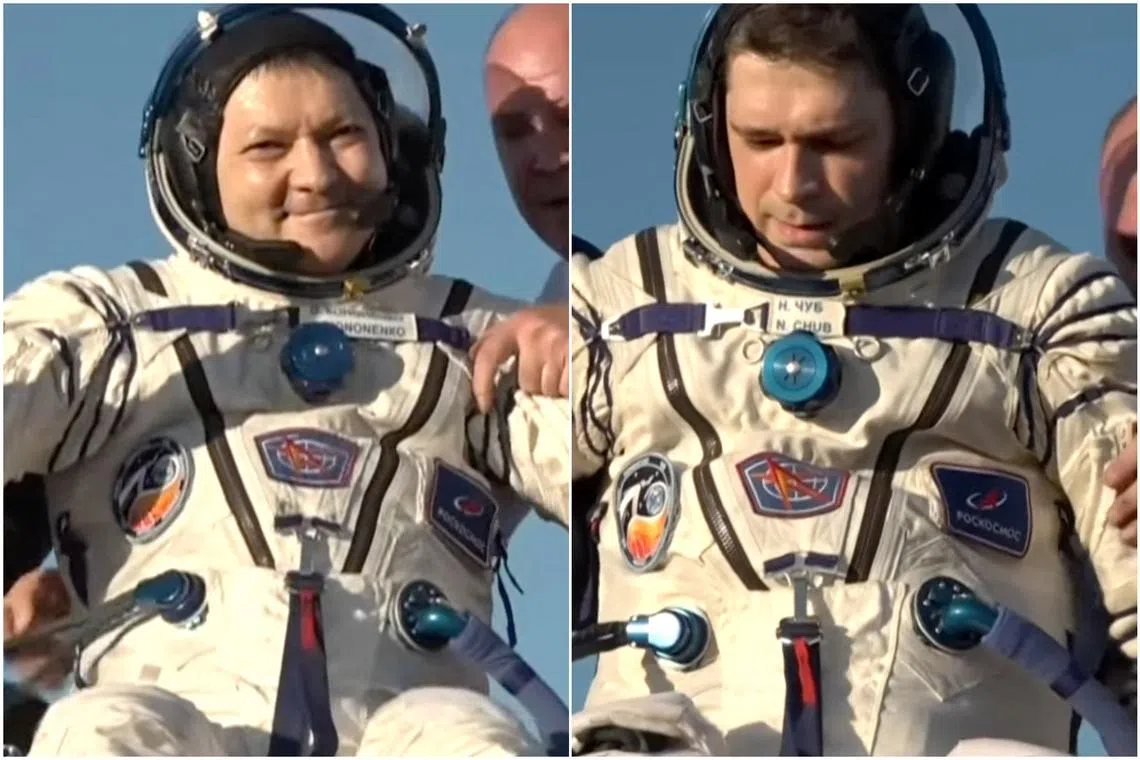 Russian cosmonauts return to Earth after record ISS stay | The Straits ...