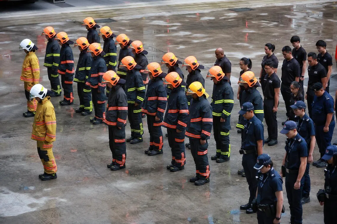Family and friends bid farewell to NSF firefighter Edward Go at ...