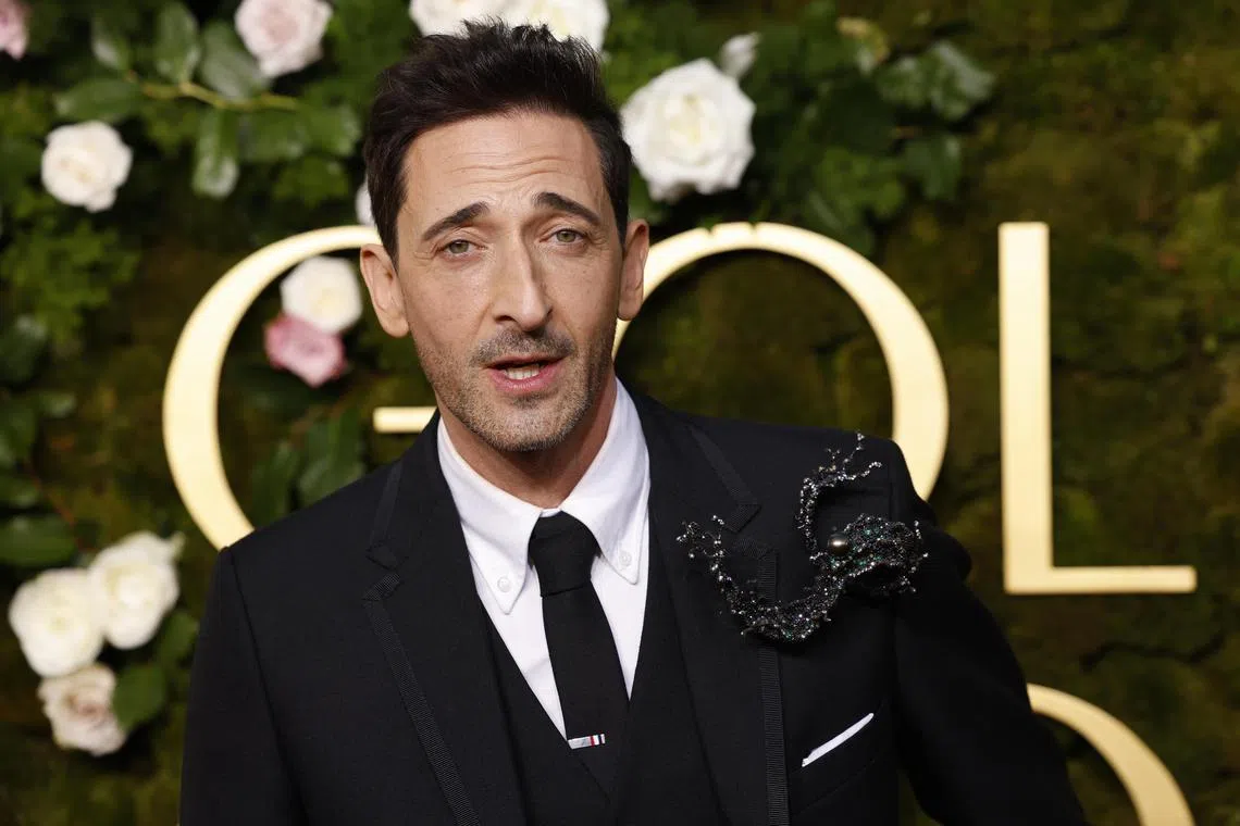 Golden Globes: Adrien Brody wins best actor for The Brutalist | The Straits Times