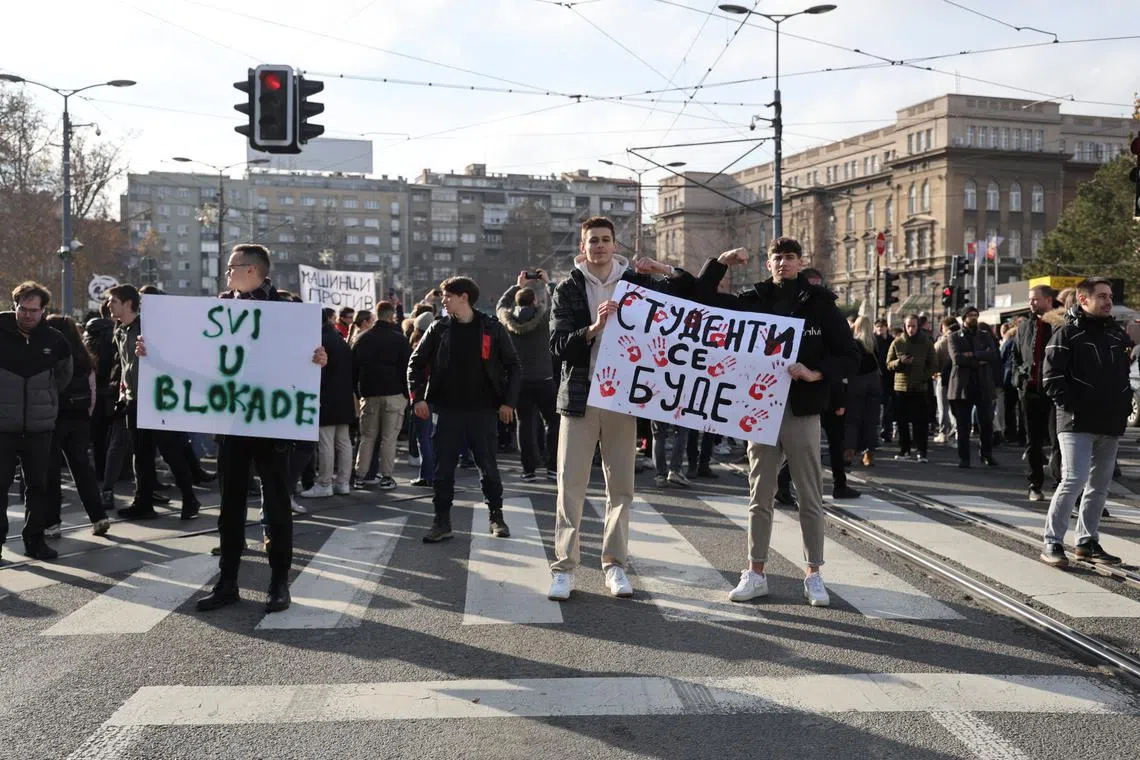 Serbian students block classes to protest roof collapse deaths | The ...