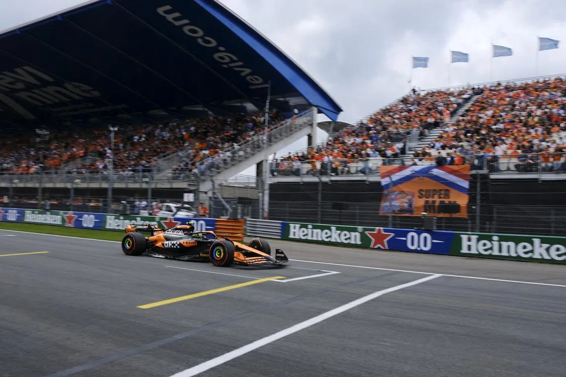 Norris ends Verstappen's 100% Zandvoort pole run | The Straits Times