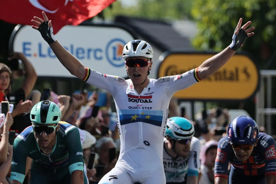 Tim Merlier at the double at Tour de France Stage 9 | The Straits Times
