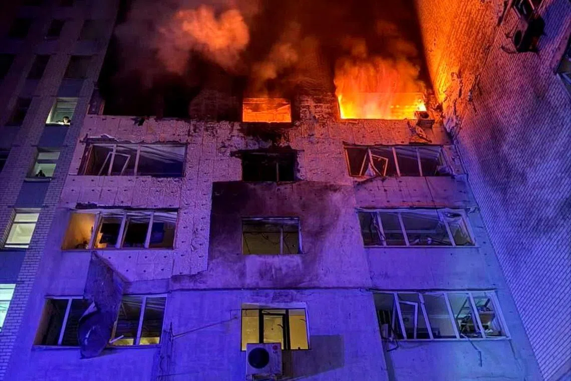 Russia's drone attack kills 3 in Ukraine's Kyiv region | The Straits Times