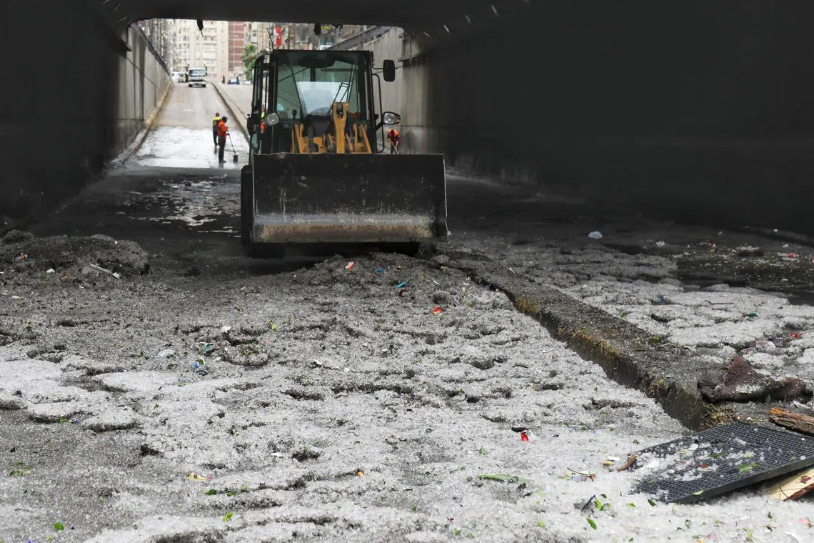 Sudden hailstorm lashes Egypt’s Alexandria | The Straits Times