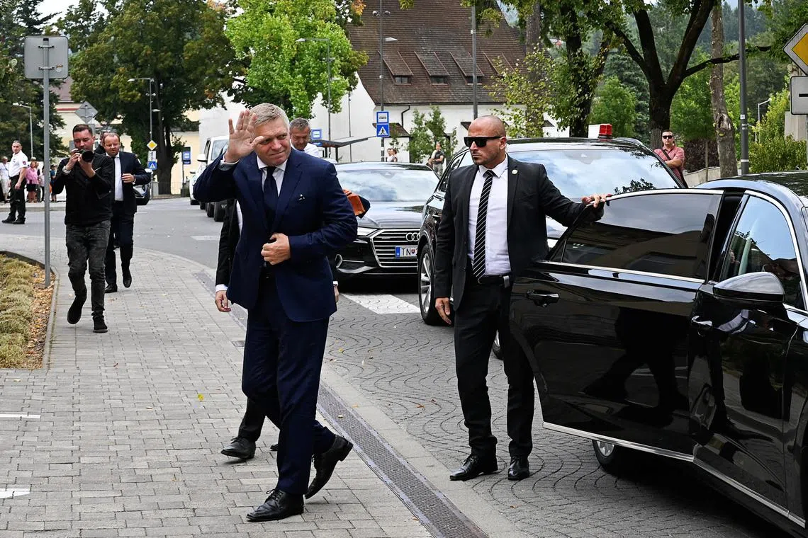 Slovak PM Fico criticises rivals as he visits town where he was shot ...