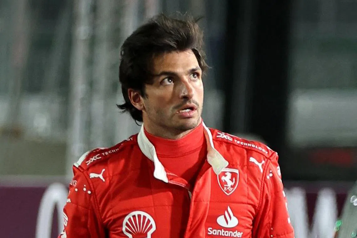 Sainz hit with Las Vegas grid drop after drain damage | The Straits Times