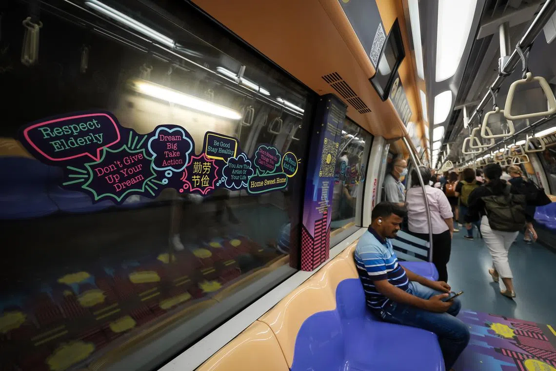 NAC, LTA roll out themed train on North East Line, murals at 7 stations ...