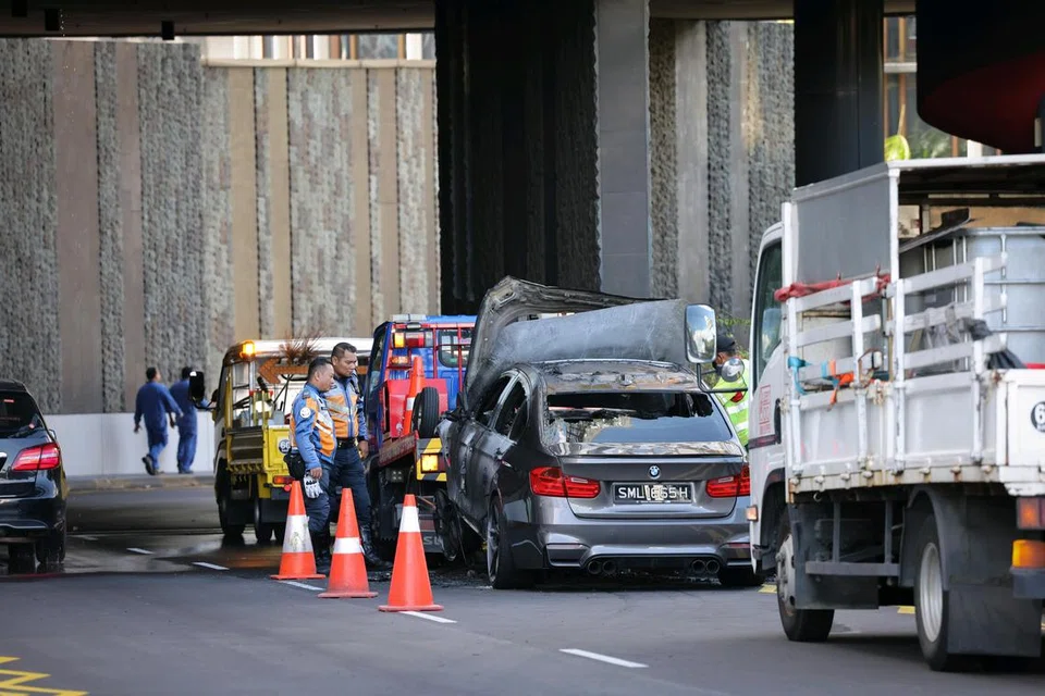 Car catches fire at Changi Airport; no injuries reported | The Straits ...