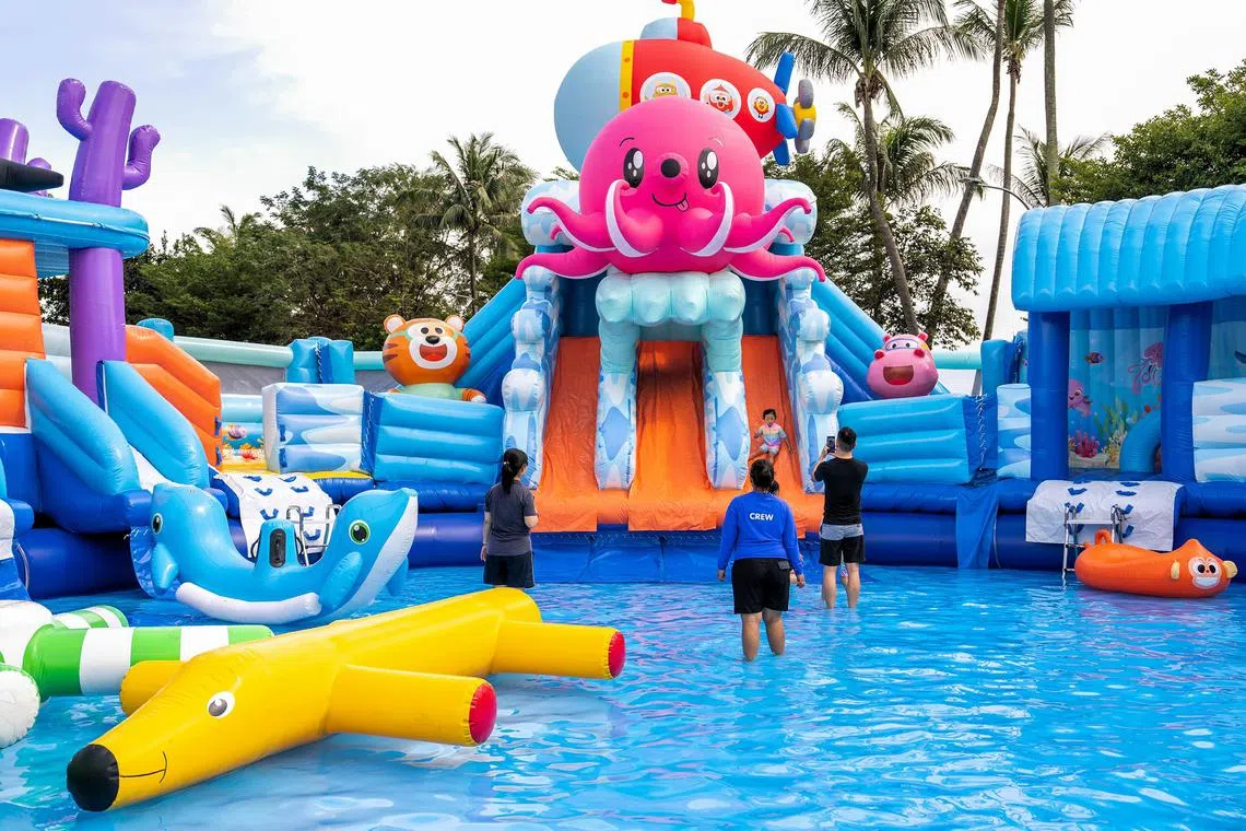 Fun With Kids: Inflatable water park in Sentosa, Earth Hour Festival ...