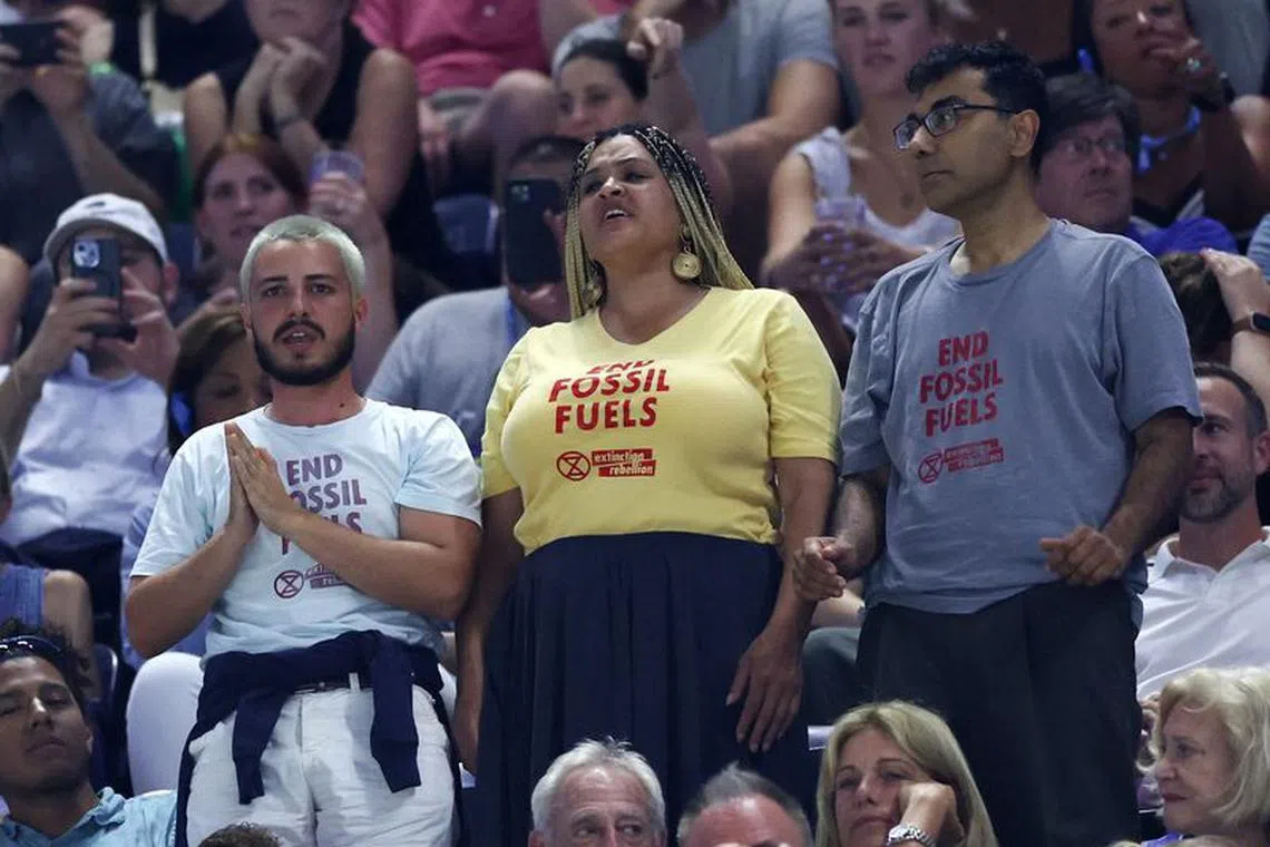 Protesters disrupt US Open semi-finals | The Straits Times
