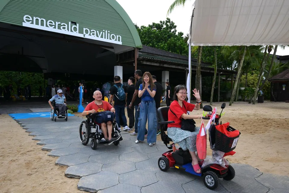 Sentosa launches Singapore’s first track that allows wheelchair users to access beach | The ...