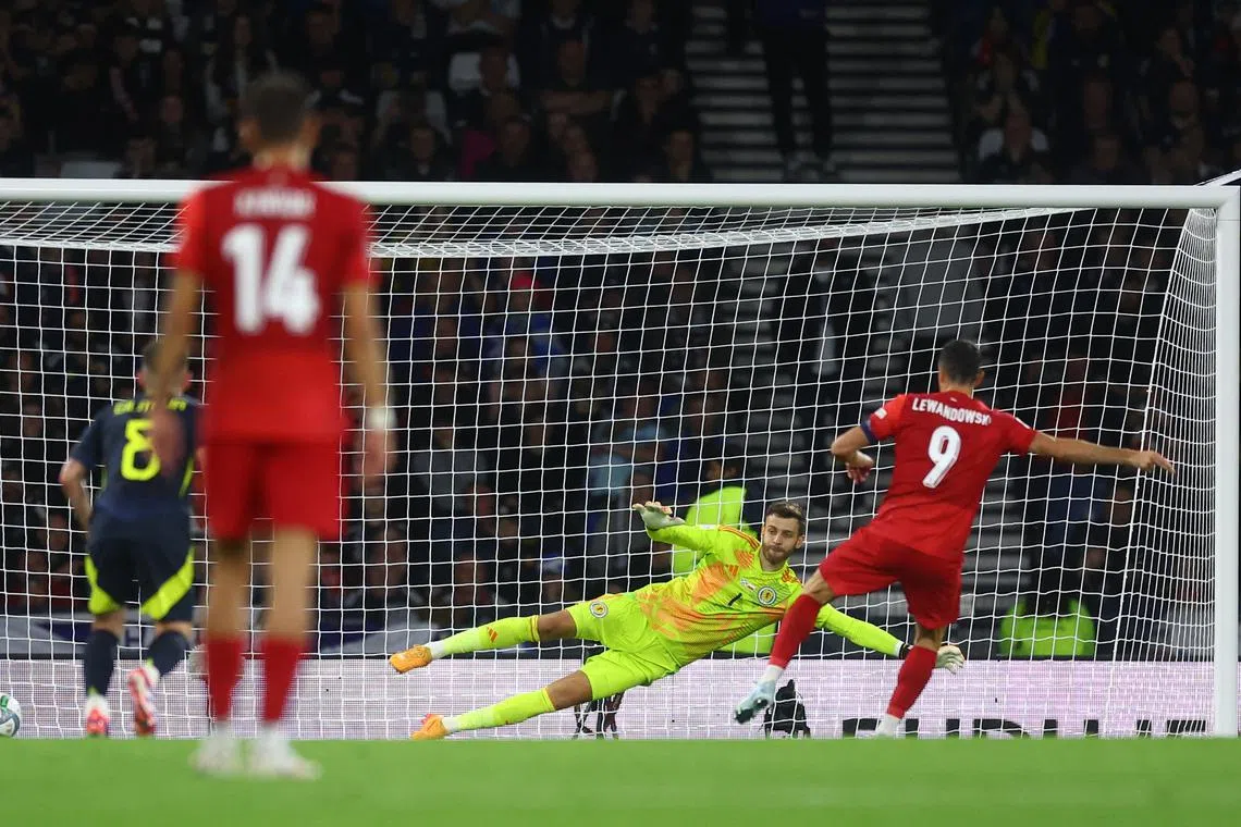 Poland beat Scotland 3-2 with last-gasp penalty | The Straits Times