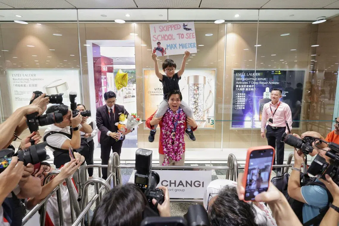 ‘Welcome home Max!’: S’pore’s Olympic bronze medallist Max Maeder ...