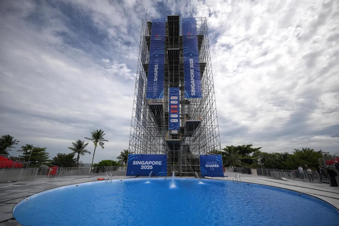 Precision-built high diving and open water venues at Sentosa ready for ...