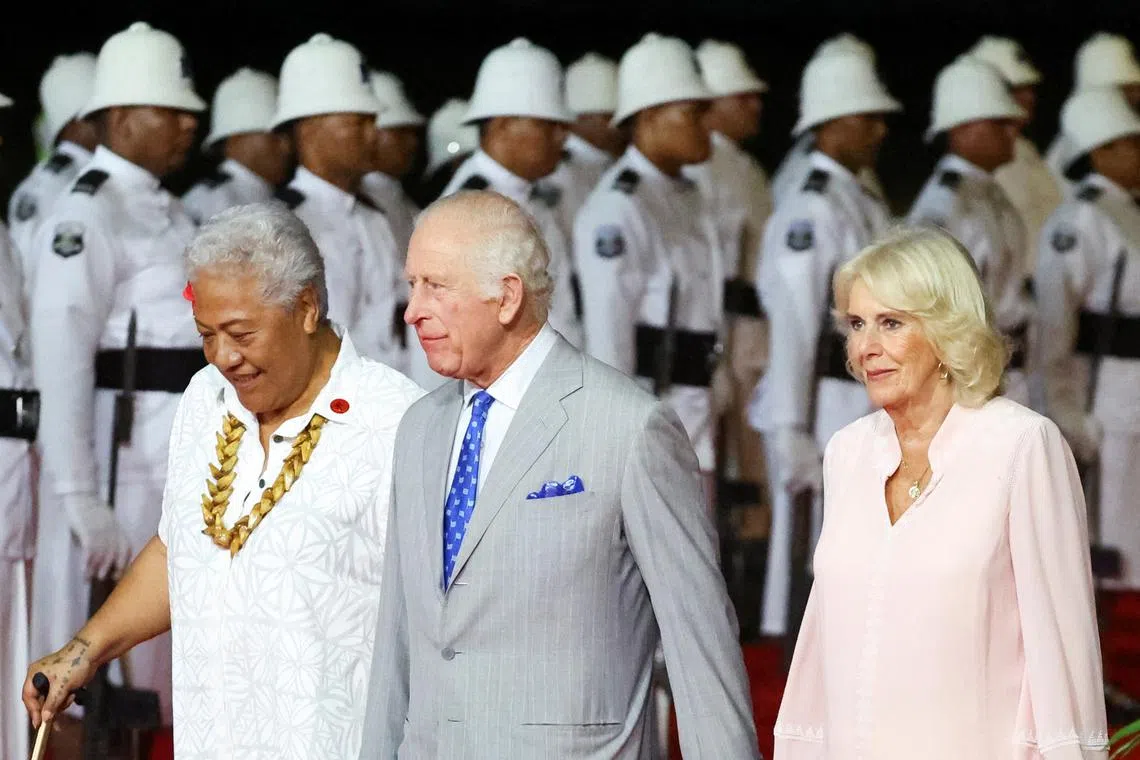King Charles and Queen Camilla arrive in Samoa for Commonwealth summit ...