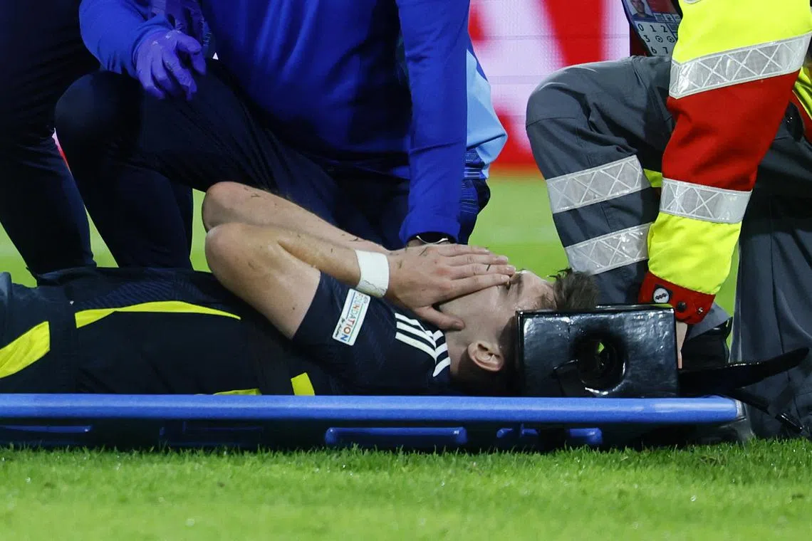 Scotland's Tierney returns home from Euros with injury | The Straits Times