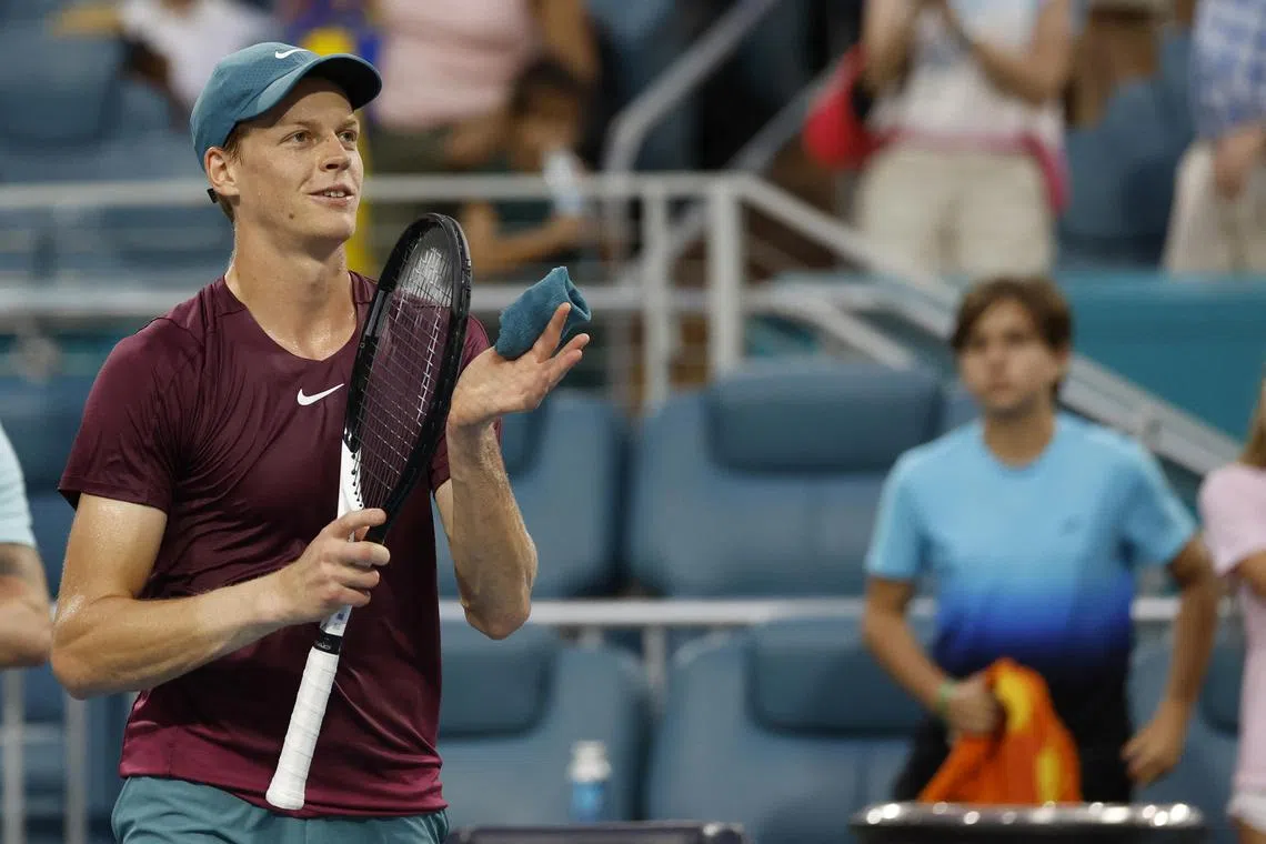 Tennis: Sinner into Miami semis after beating Ruusuvuori | The Straits ...