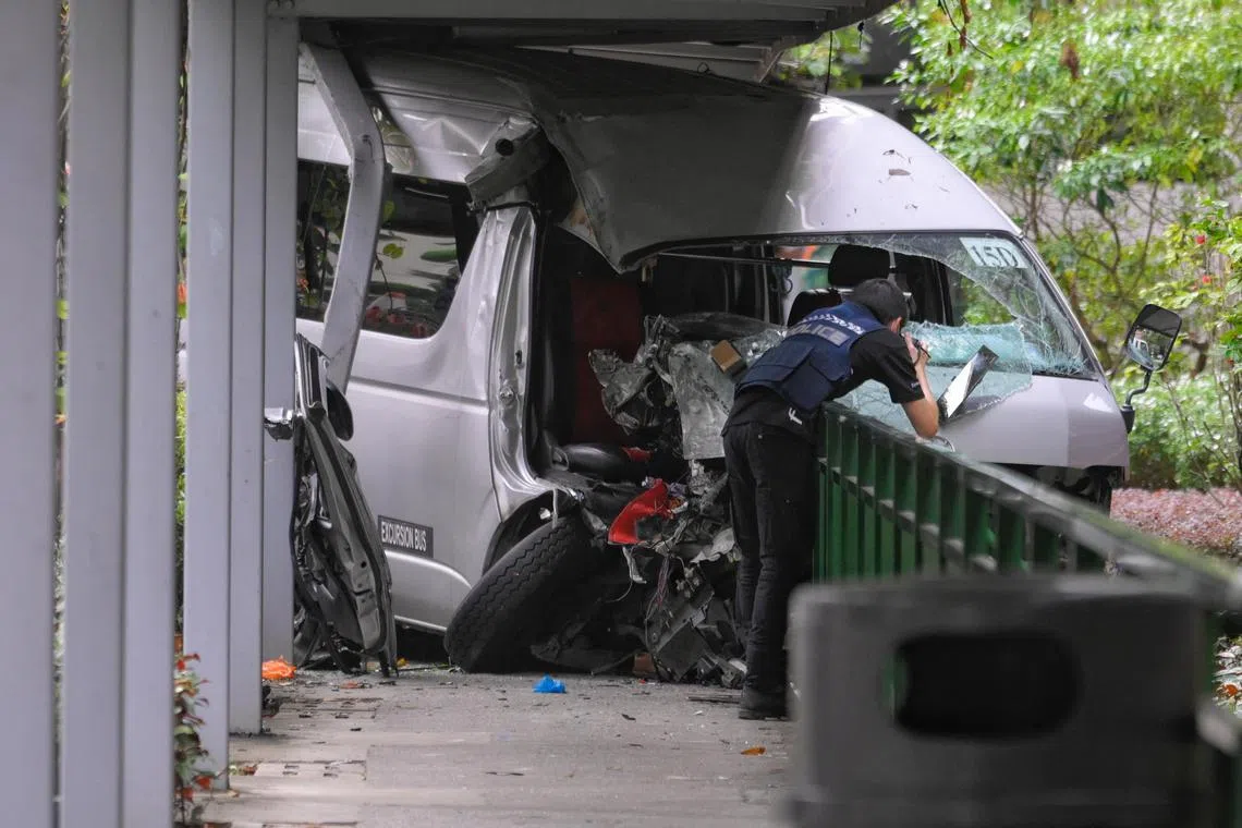 Driver, 72, dies after van crashes into covered walkway near Redhill ...