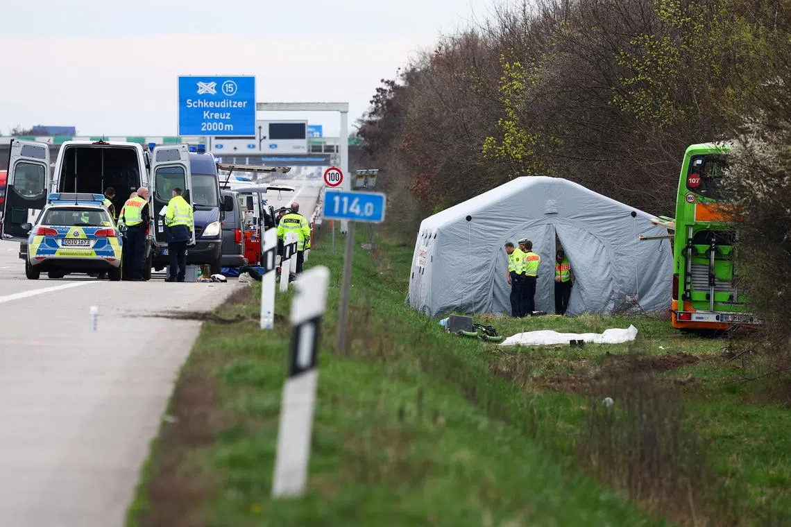 Four killed in German motorway bus accident | The Straits Times