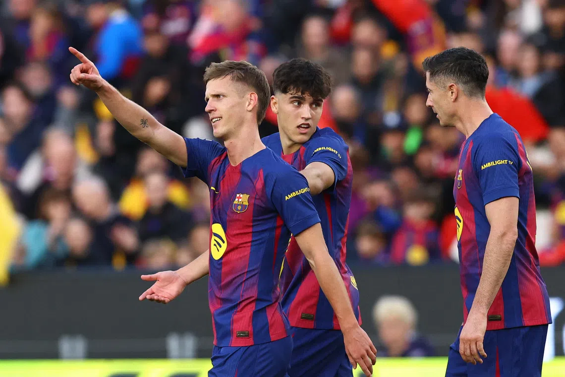 Olmo scores twice as Barca fight back to beat Alaves 3-1 | The Straits ...