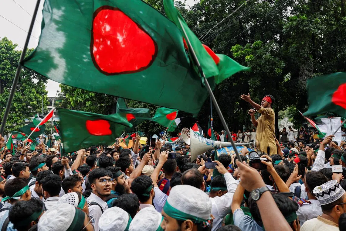 Bangladeshi students rally to mark one month since Hasina's fall | The ...