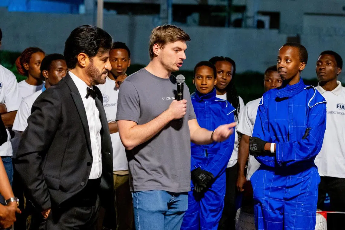 Red Bull’s Max Verstappen collects his champion’s trophy in Rwanda ...