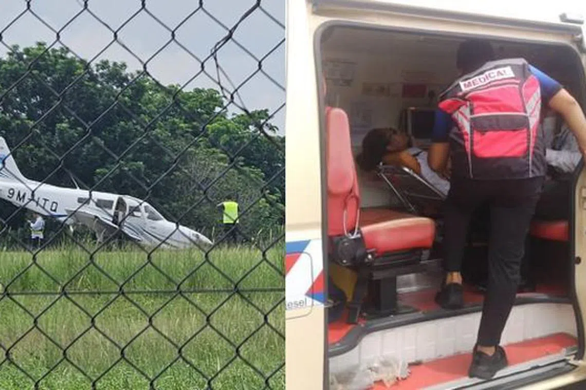 Malaysian trainee pilot rushed to hospital after plane skids off runway ...