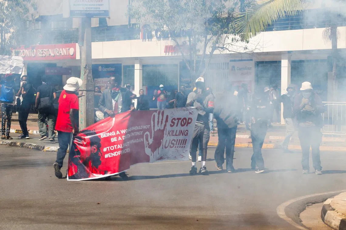 Kenyan police fire teargas at protesters marching against femicide ...