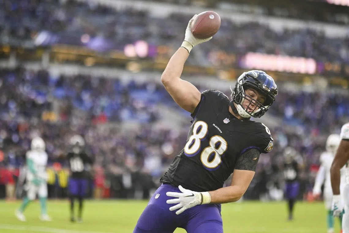 Report: Ravens TE Charlie Kolar played with broken arm | The Straits Times
