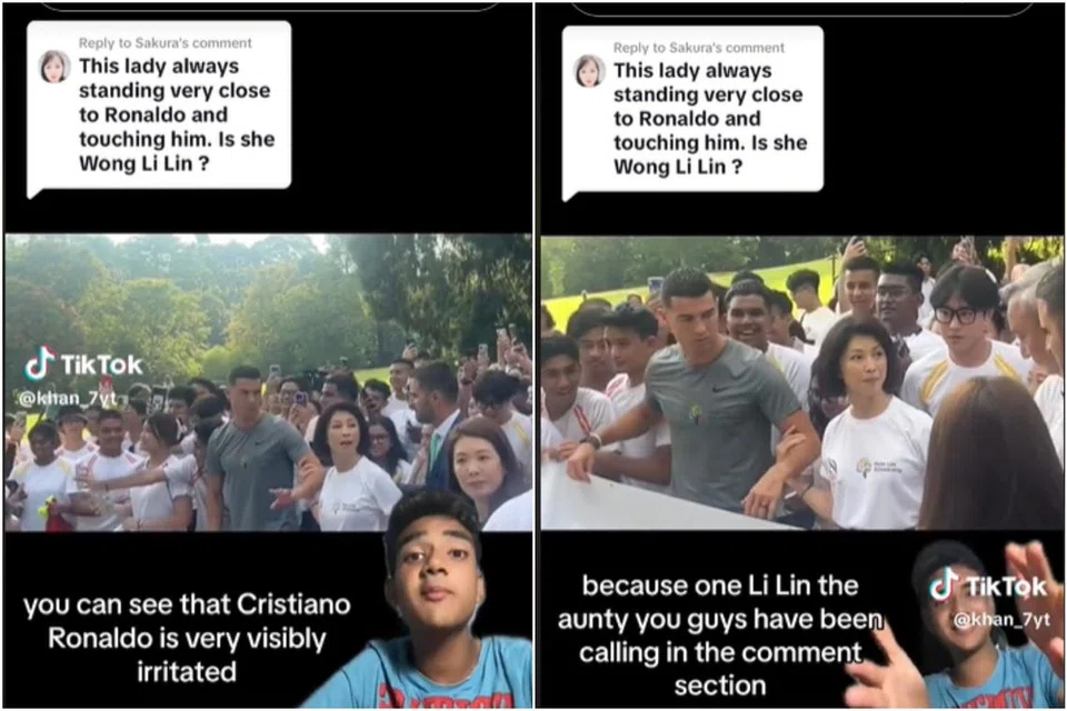 TikTok clip of Cristiano Ronaldo looking annoyed next to former actress ...