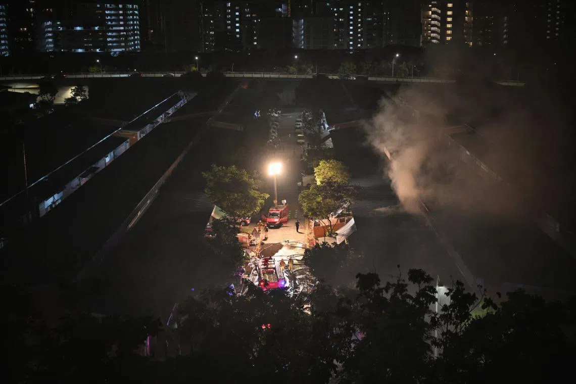 Fire breaks out at Toa Payoh Industrial Park; one firefighter taken to ...