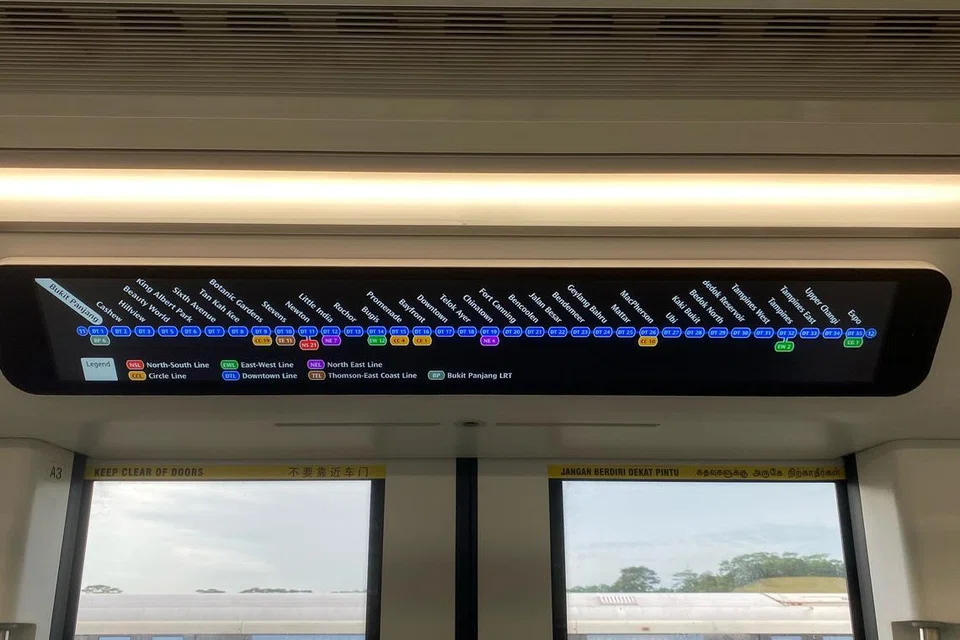 Downtown Line trains to get upgraded LCD screens that provide more ...