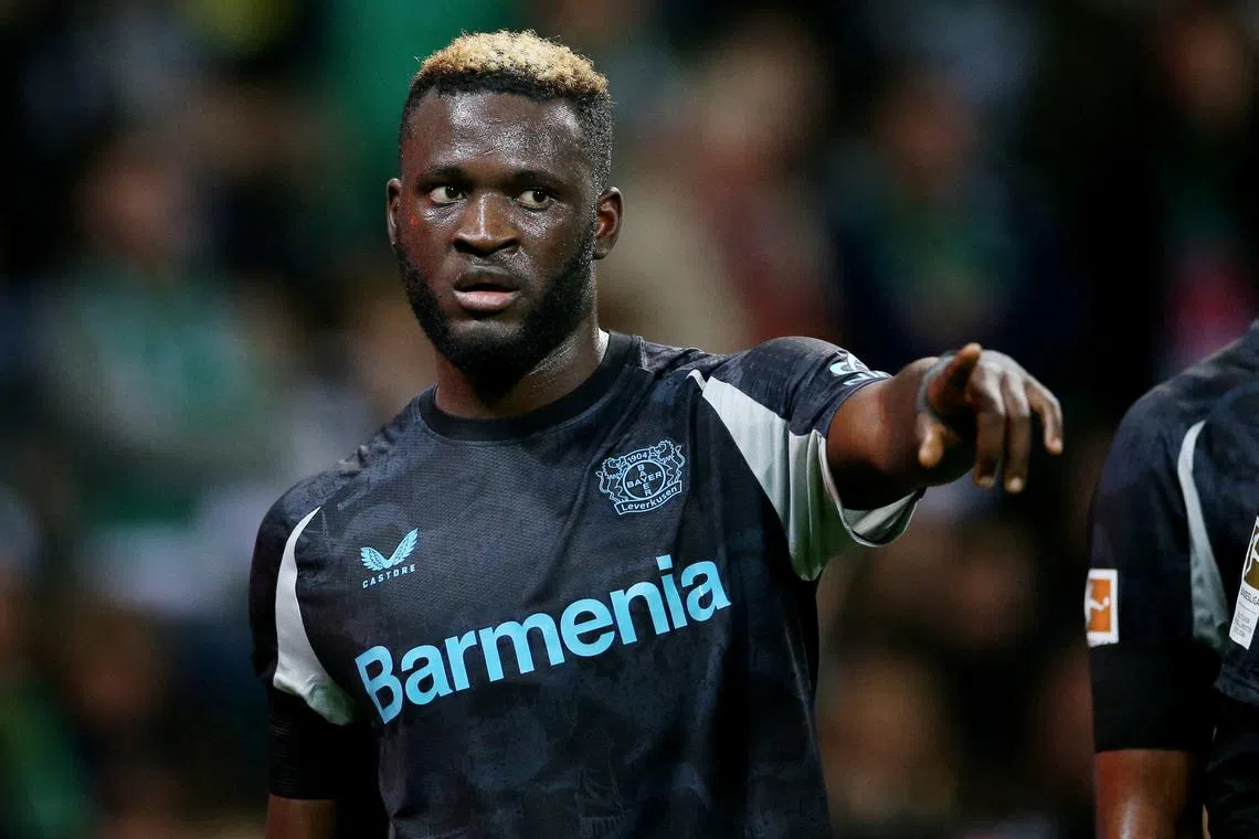 Striker Boniface set to stay at Leverkusen, says Alonso | The Straits Times