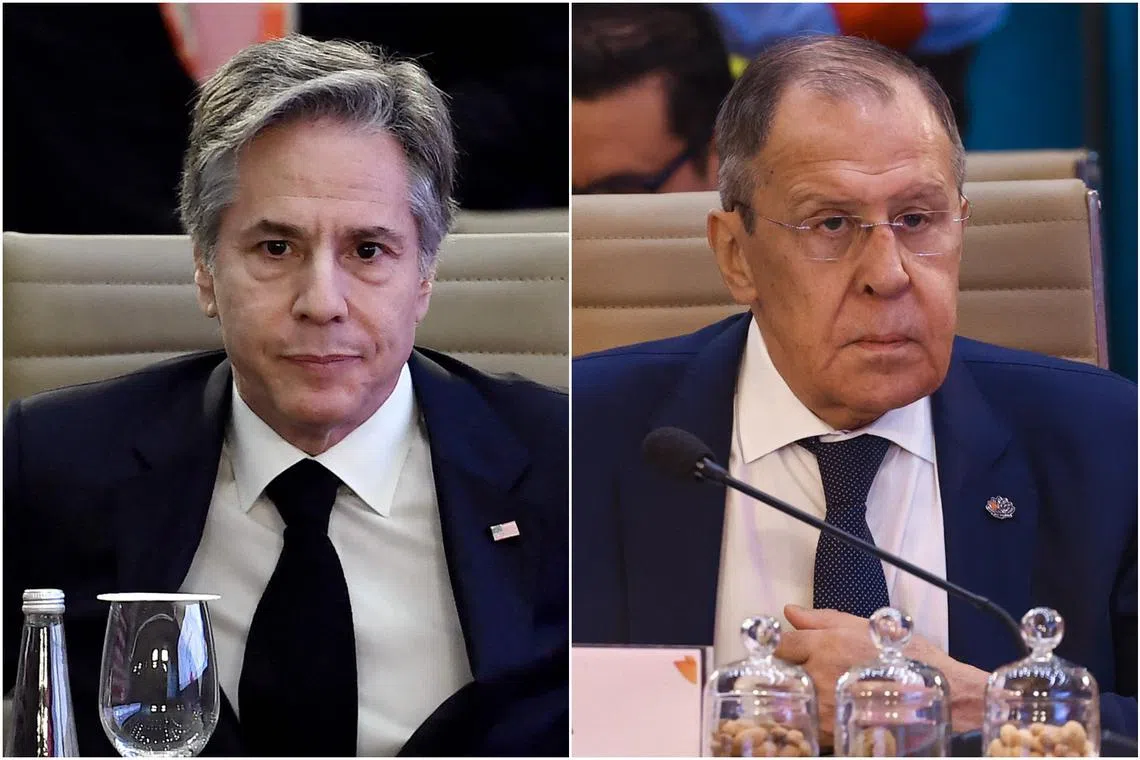 Blinken, Lavrov speak amid war of words over Ukraine at G-20 meet | The Straits Times