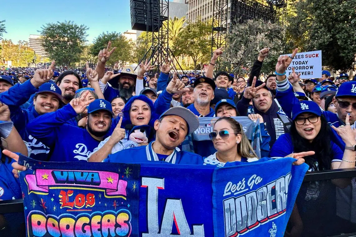 LA Dodgers and fans relish festive World Series parade | The Straits Times