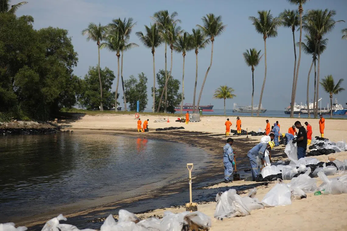 Oil spill incident: Singapore expands clean-up effort to more areas ...