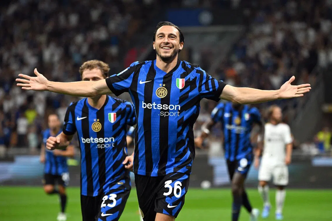 Inter beat Lecce 2-0 in Serie A home opener | The Straits Times
