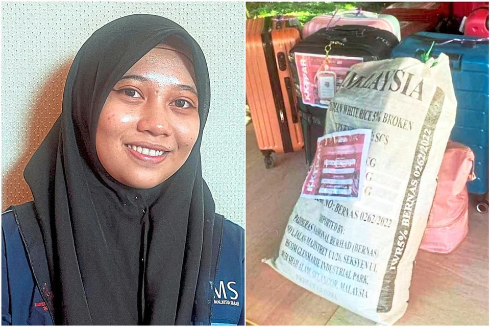 Humble gunny sack goes viral after Malaysian student heading to hostel ...