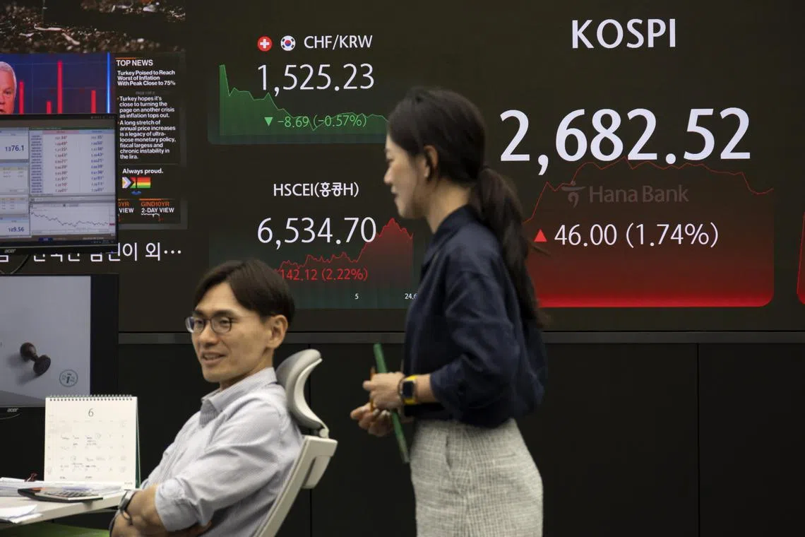 Asia shares rise after cooling US inflation offsets hawkish Fed | The Straits Times