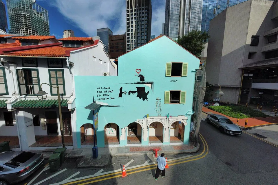 New Amoy Street mural blends familiar art with Singapore elements like ...