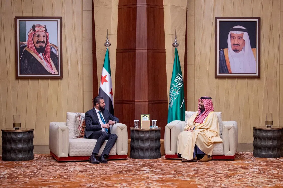 Syrian President Sharaa meets Saudi Crown Prince in Riyadh on first ...