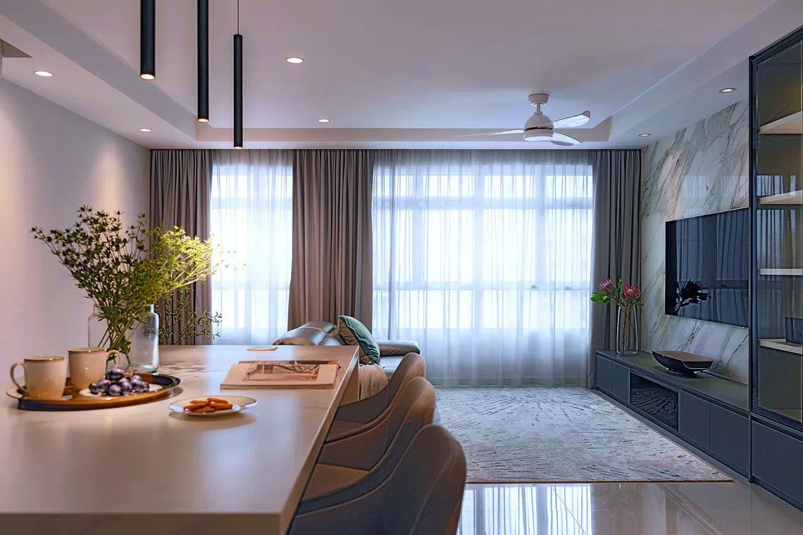 The Chic Home: 5-room Pasir Ris flat is elegant in soft neutrals | The ...