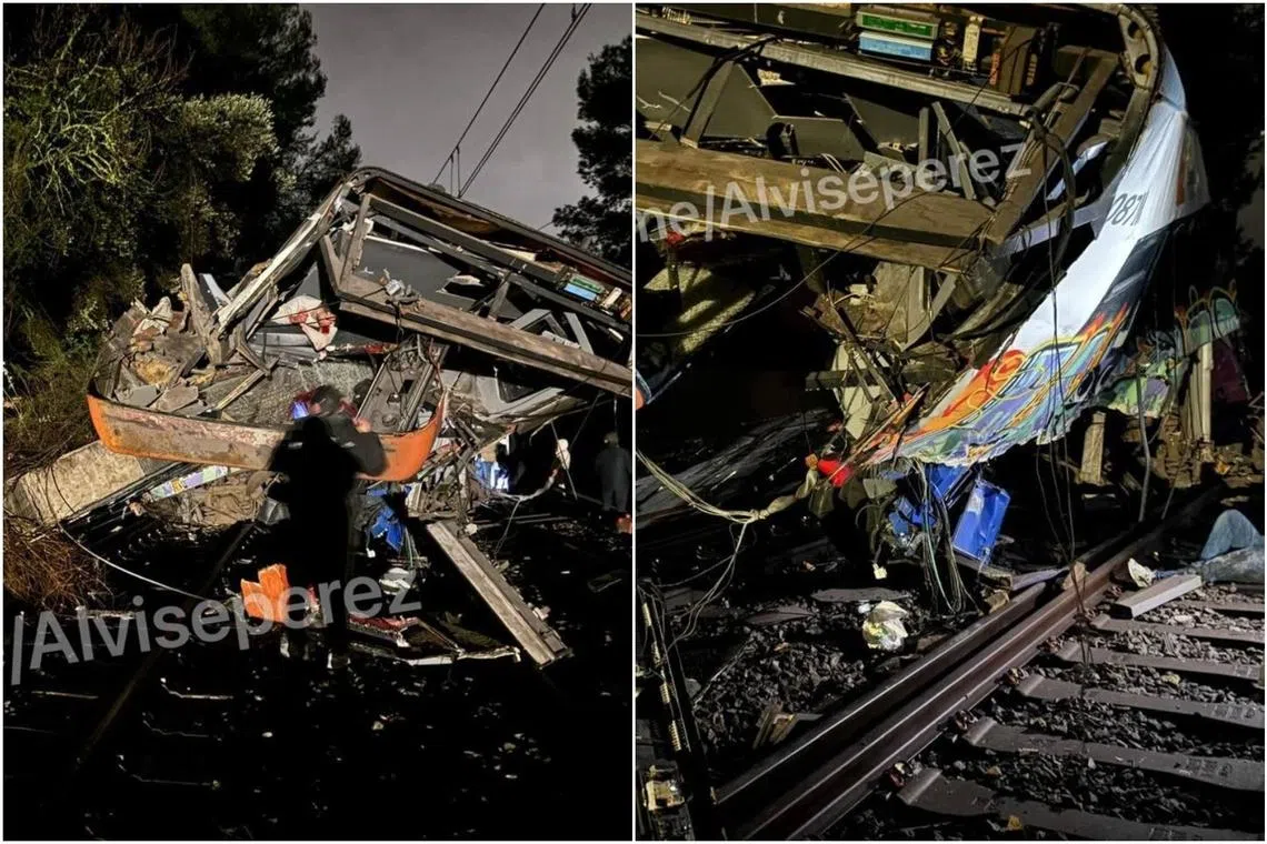 Commuter train derails near Barcelona, driver dead, 20 injured | The ...