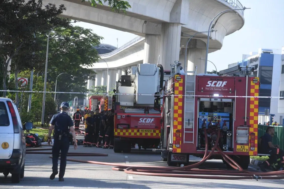 Huge fire in Tuas industrial building causes $10m in losses; MRT ...