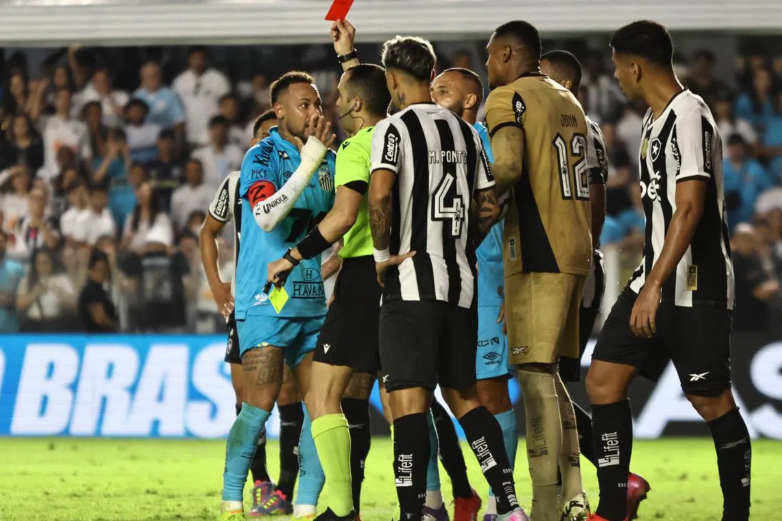 'Hand of Neymar' earns Brazilian red card in potential Santos send off ...