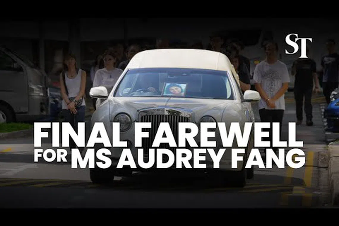 Hearse carrying Audrey Fang makes detour past floral shop she ran after ...