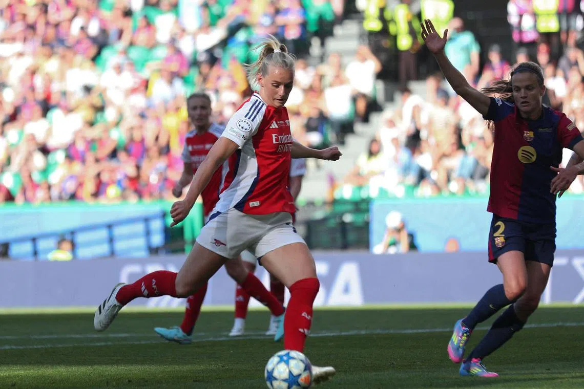 Arsenal stun Barca to win Women’s Champions League title, with late Stina Blackstenius goal ...