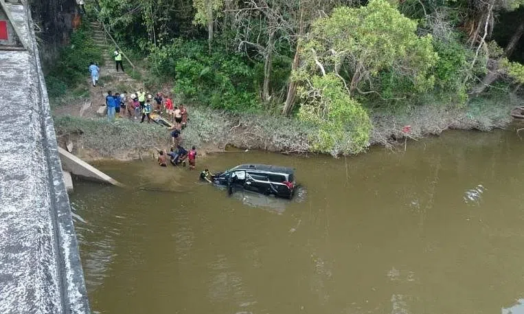 Singaporean man rescued after his MPV plunges into river in Johor | The New Paper